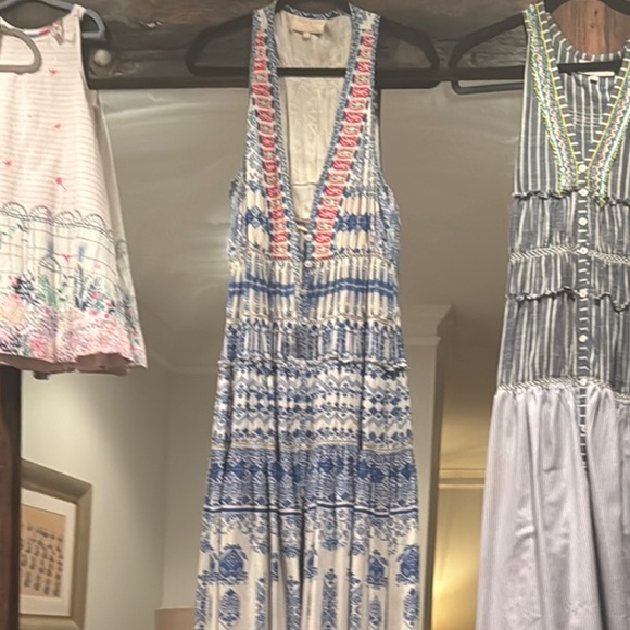 Rococo Sand | Dresses | Rococo Sand Blue And White Maxi Dress With ...